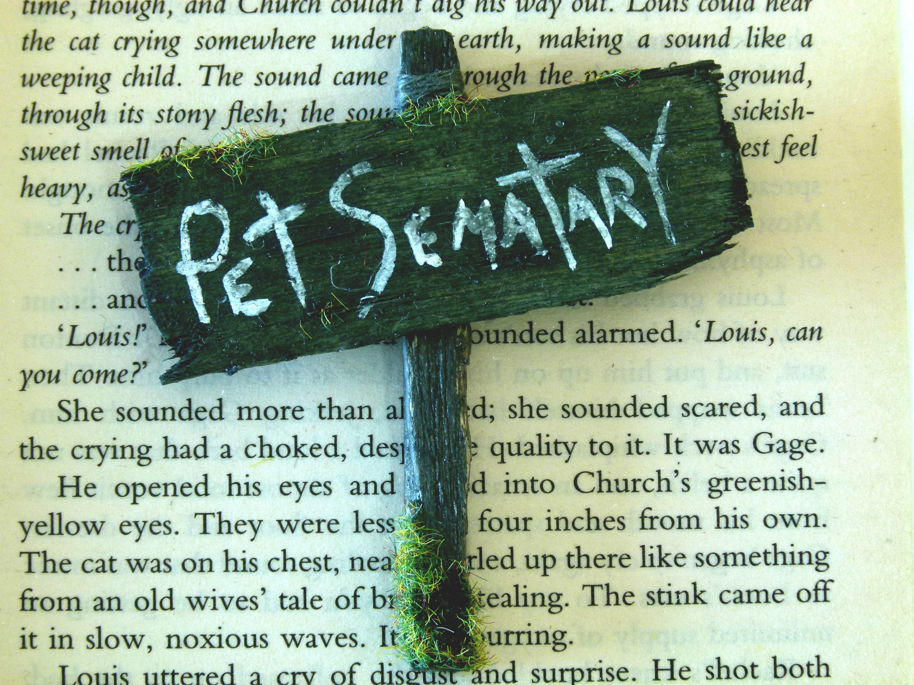 Pet Sematary Original Framed Page With Handmade 'pet Sematary' Sign - Etsy