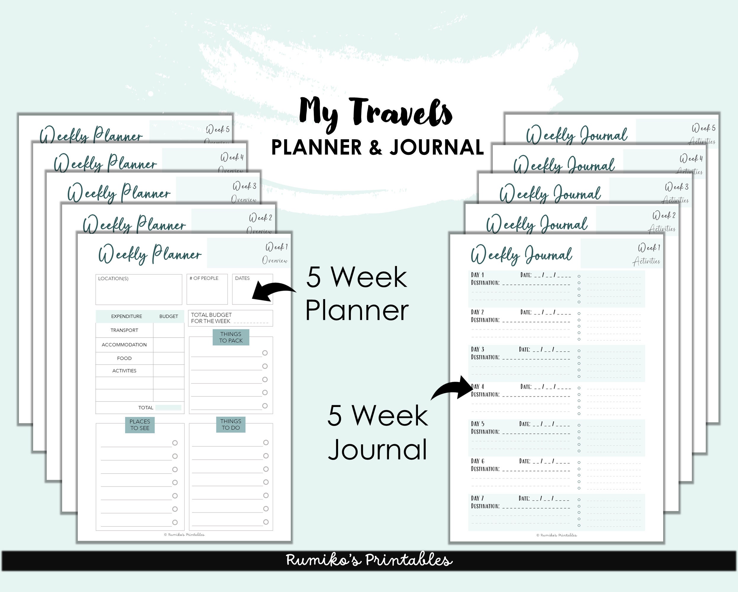 Travel Planner and Journal,vacation Planner,budget,journey Planner,trip ...
