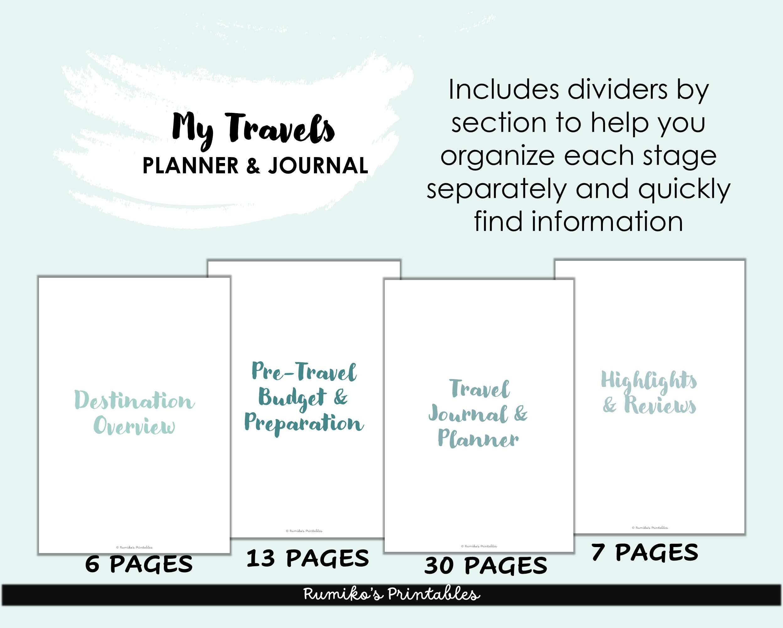Travel Planner and Journal,vacation Planner,budget,journey Planner,trip ...