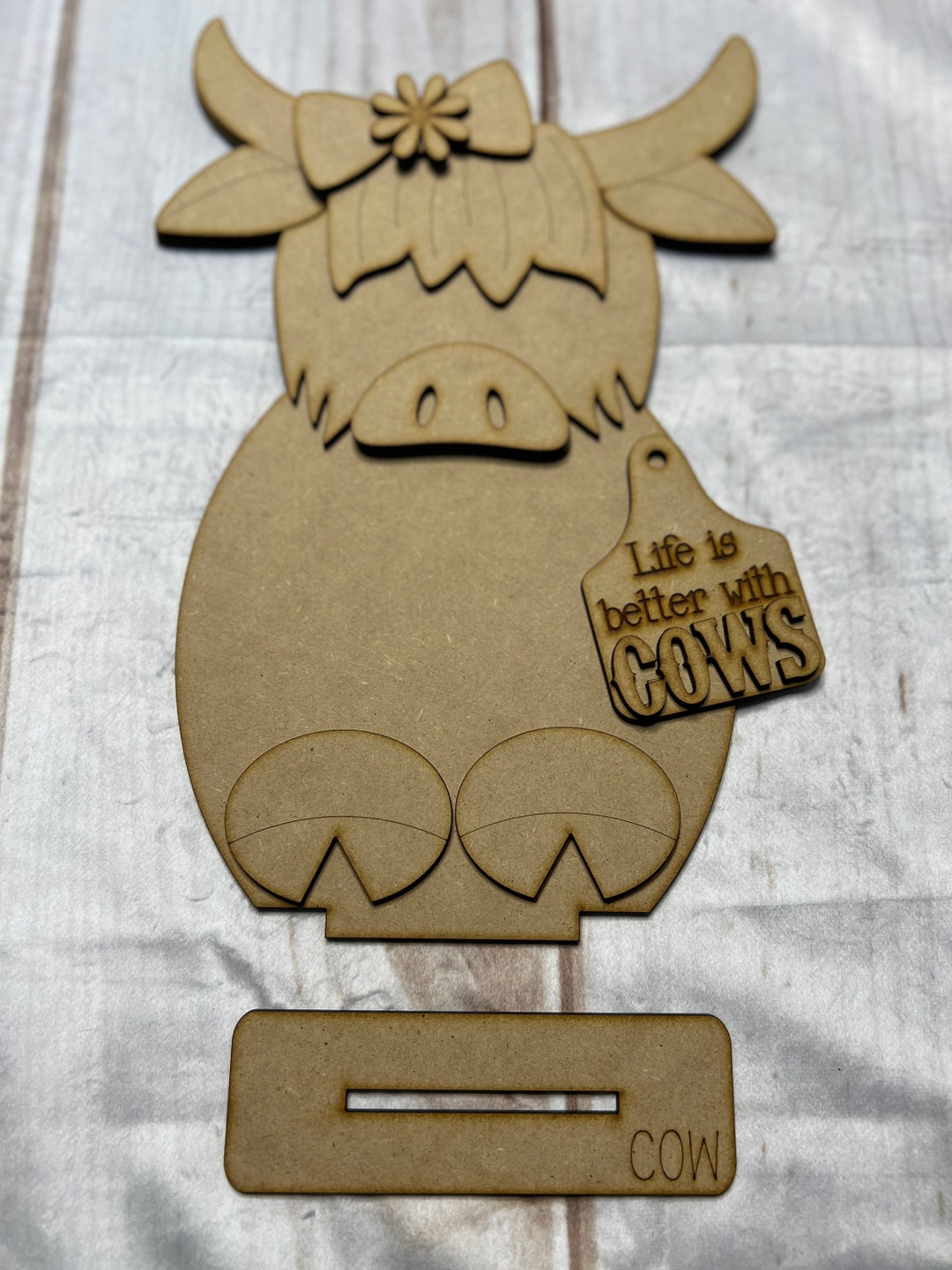 Standing Farm Shelf Sitter| Highland Cow | 12" Cows | Craft Kit | Diy ...