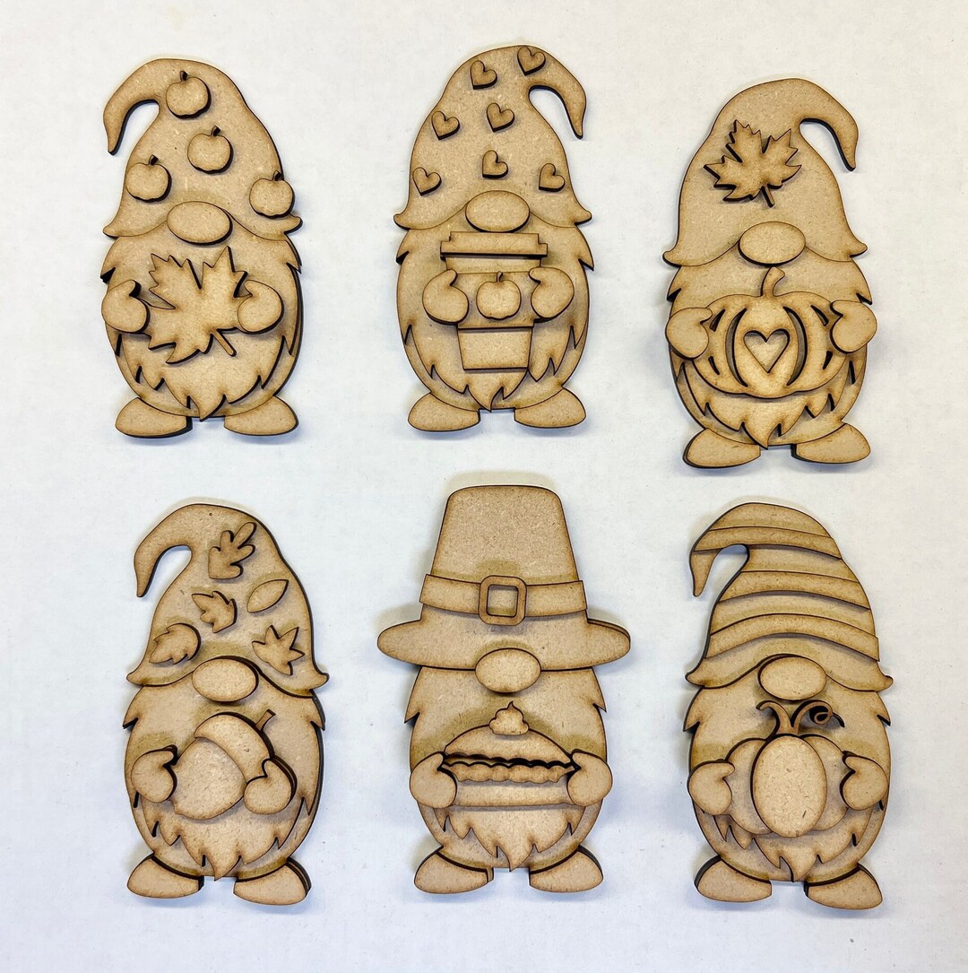 Gnomes, Thanksgiving Gnomes, Fall, DIY, Craft Kit, Laser Cutouts, DIY ...