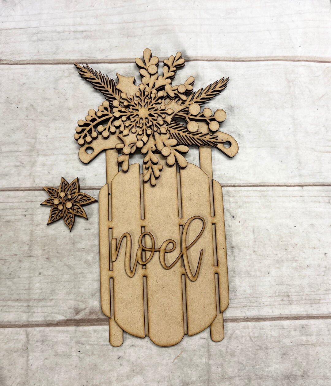 Floral Christmas Sled, Sled, Christmas Sled, Craft Kit, DIY Kit ...