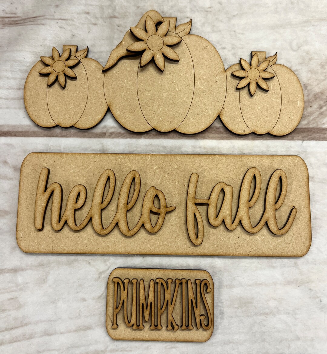 Interchangeable Farmhouse Kit, Hello Fall Pumpkins, Laser Cut MDF Add ...