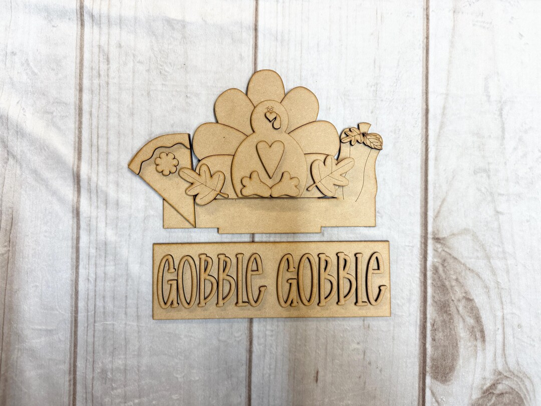 Interchangeable Window Box Add On, Gobble Gobble, Turkey, Shelf Sitter ...