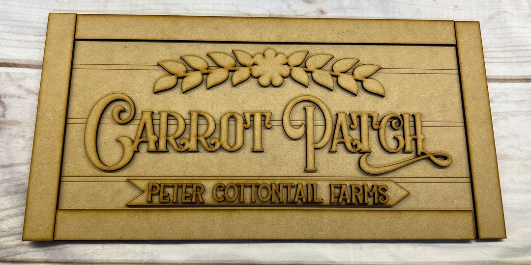 Carrot Patch, Sign, Carrot, Easter, Carrot DIY Kit, Craft Kit, Laser ...