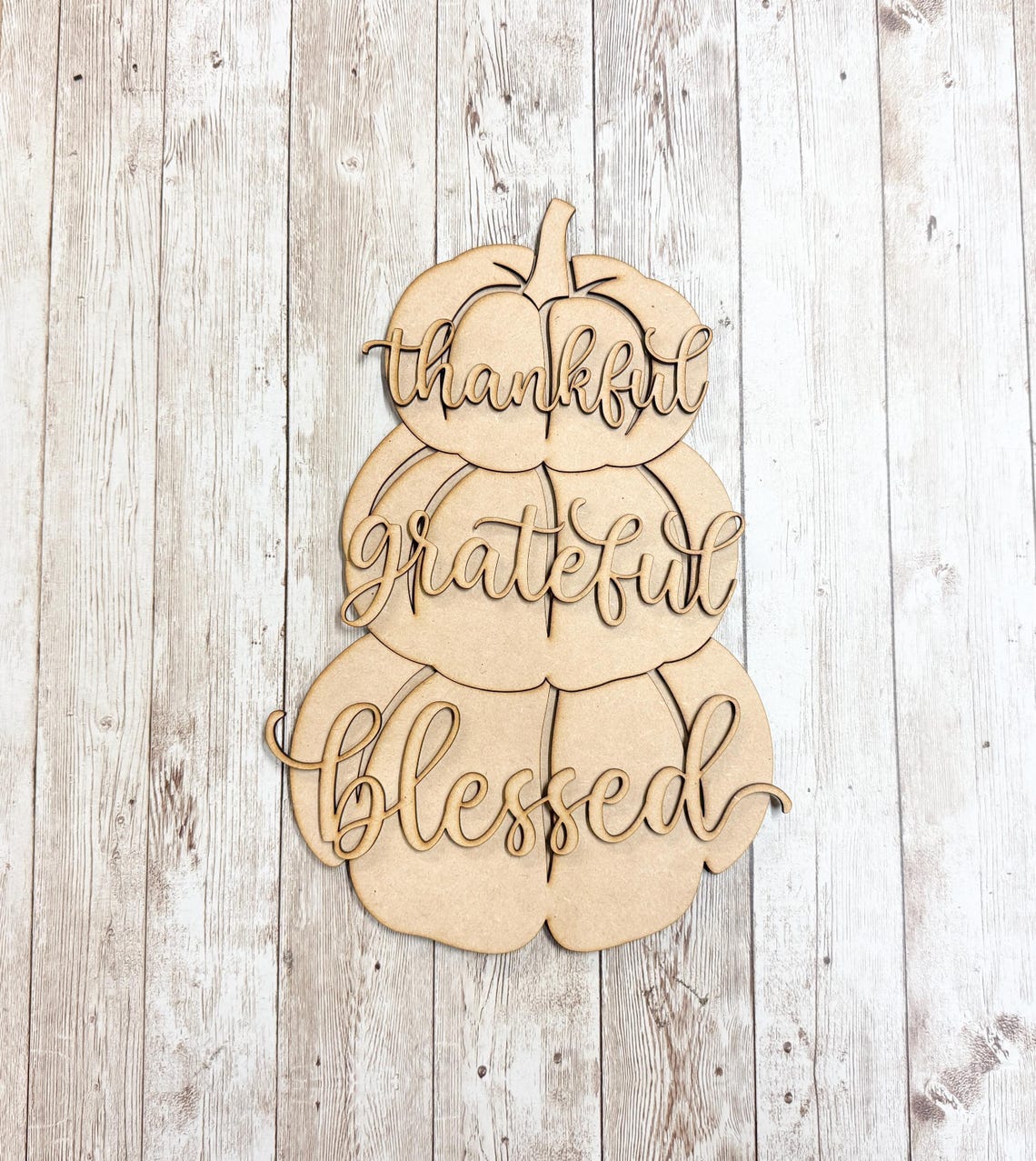 Thankful Grateful Blessed Stacked Pumpkins | Door Hanger | Fall | DIY ...