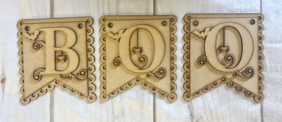 Boo Banner, Boo, Halloween, Spider, DIY Kit, Craft Kit, Banner, Laser ...