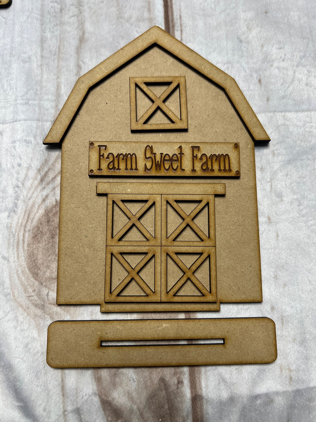 Standing Farm Shelf Sitter| Barn | Craft Kit | Diy Kit | Laser Cutouts ...