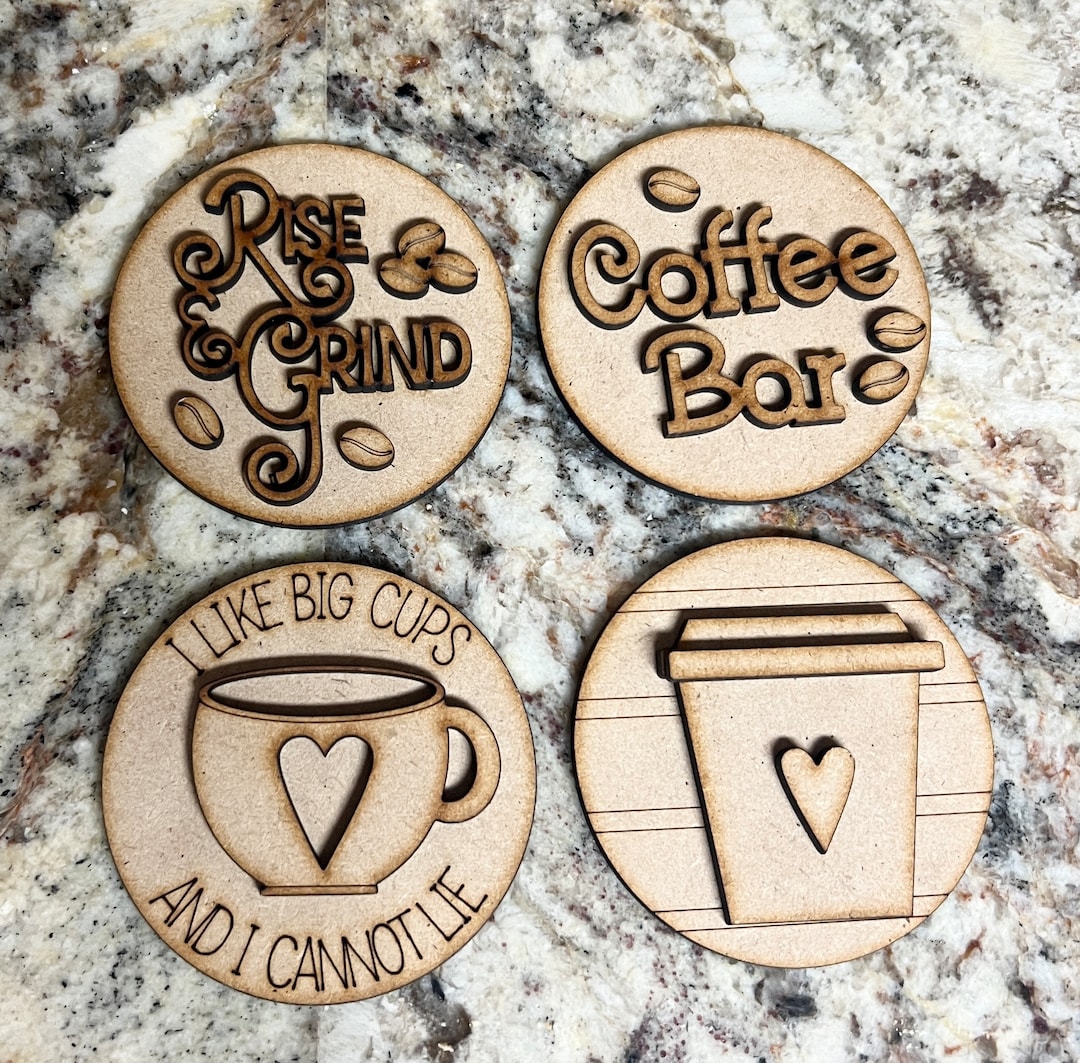 Coffee Bar, Coffee, DIY Kit, Craft Kit, Laser Cutouts, Wood Blanks - Etsy
