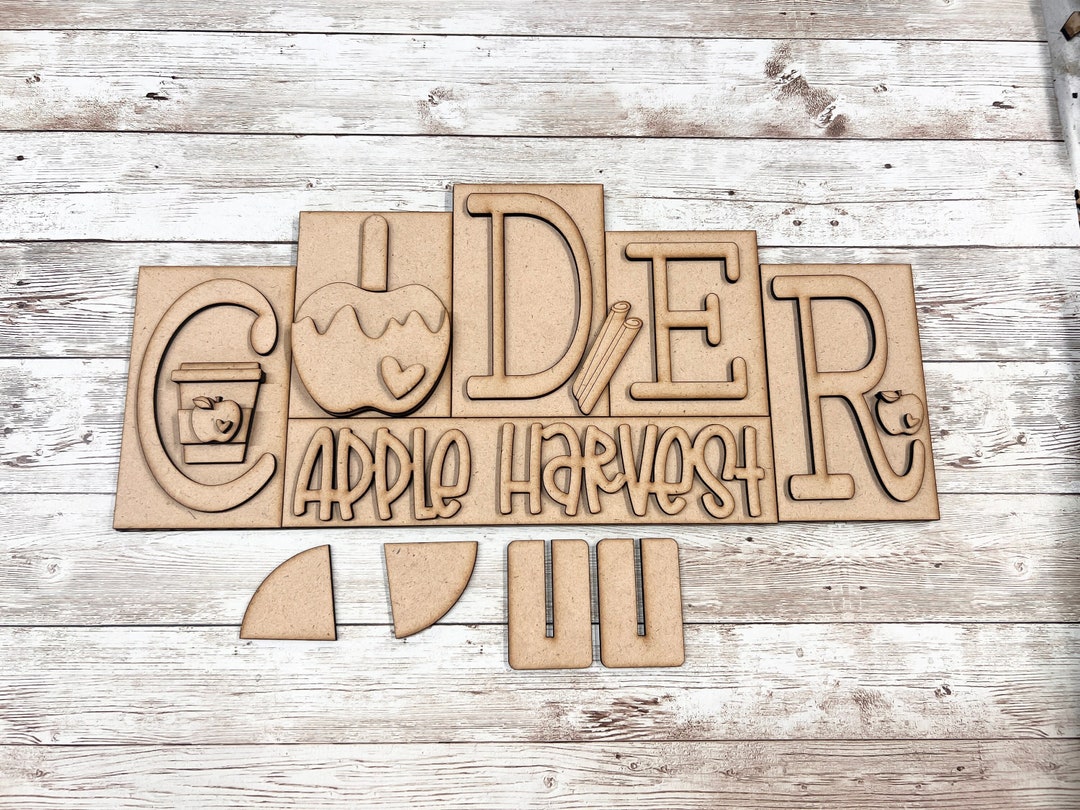 Apple Cider Harvest Word Block, Shelf Sitter, Apple Cider, Word Block ...