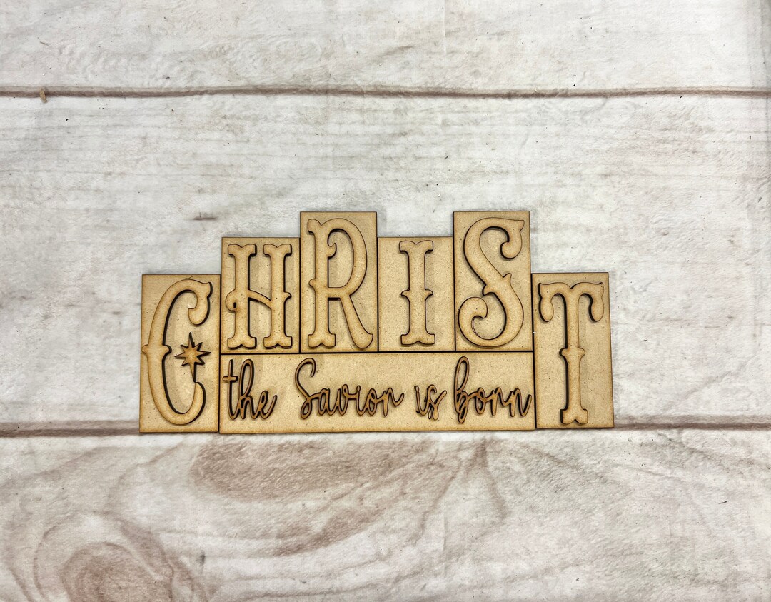 Word Block Christ the Savor is Born, Christ, Word Block, Craft Kit, Diy ...