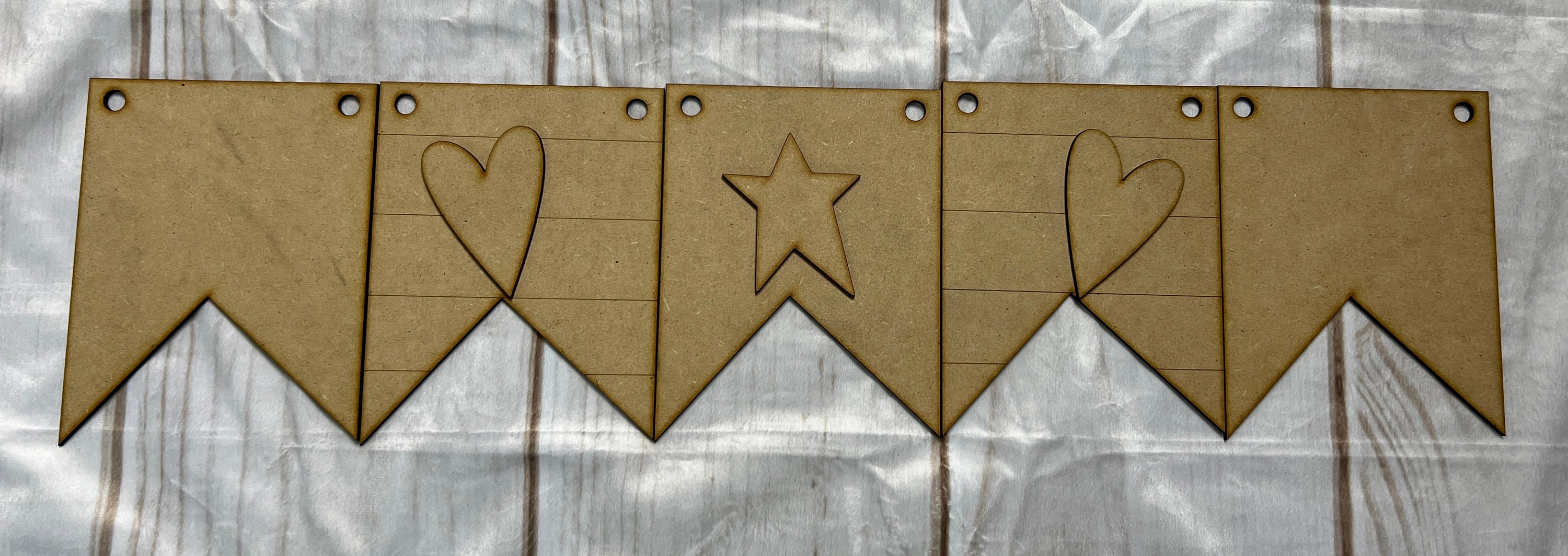 Patriotic Banner, Banner, Craft Kit, DIY Kit, Laser Cutouts, Unfinished ...