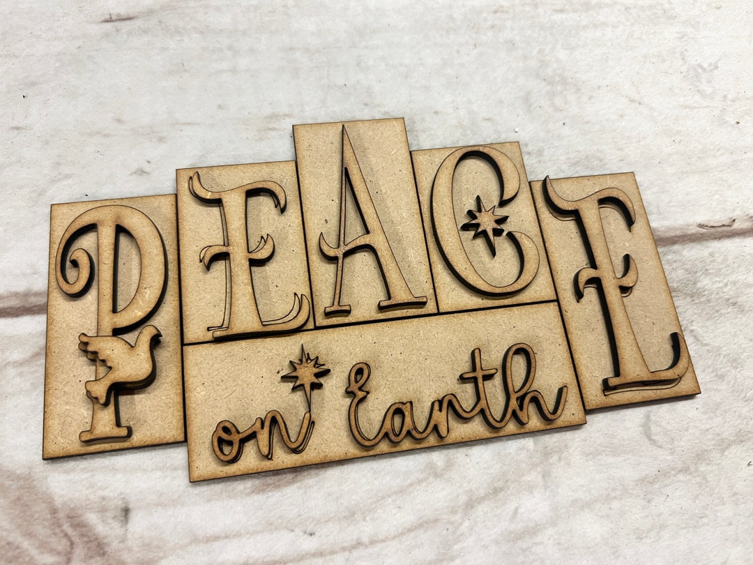 Word Block Peace on Earth, Peace, Word Block, Craft Kit, Diy, DIY Kit ...