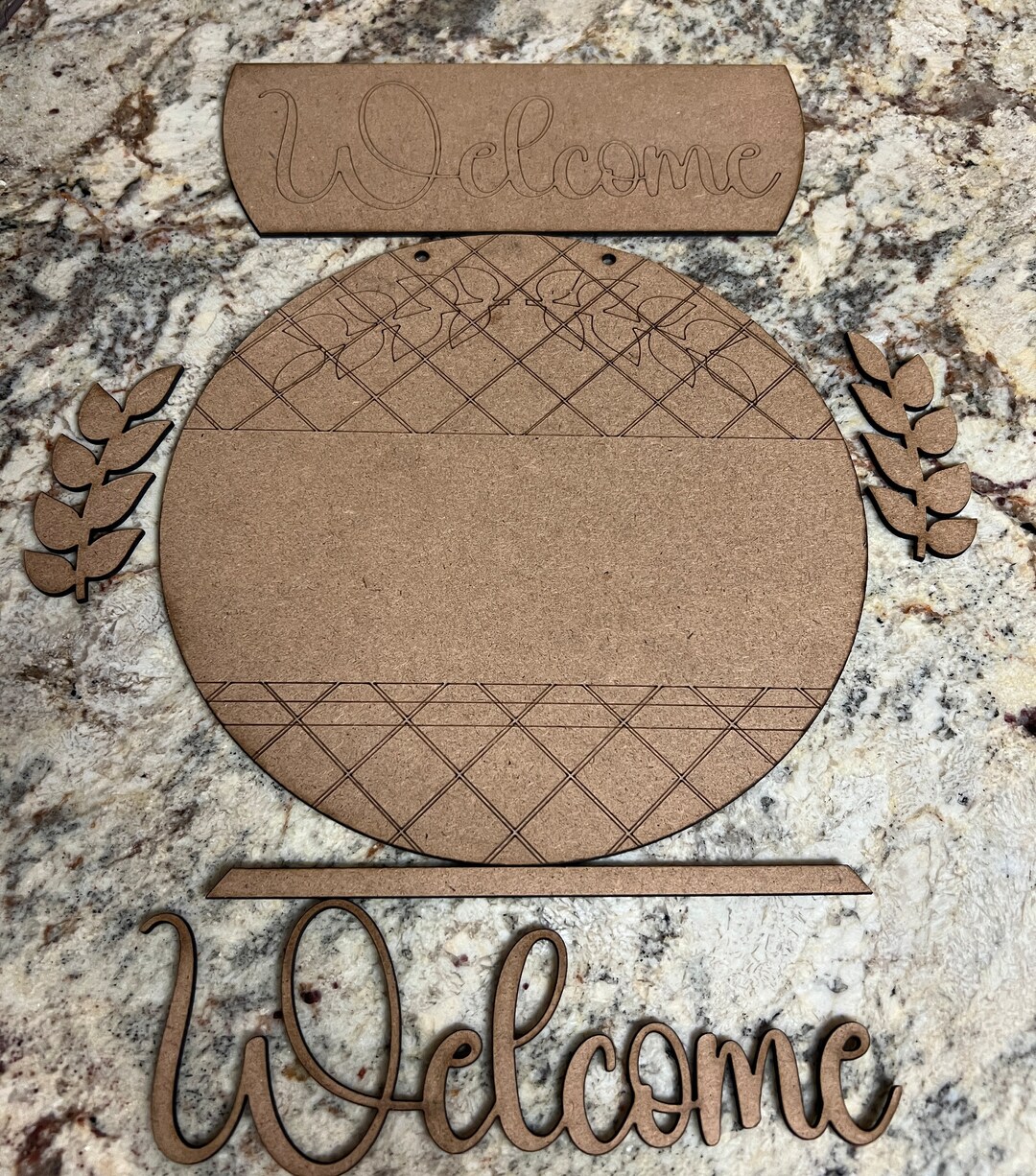 Welcome Sign, Diy Kit, Craft Kit, Welcome, Laser Cutout, Blank, Floral ...