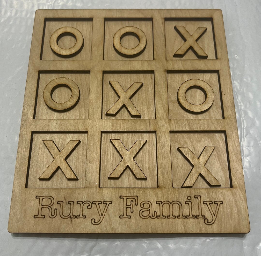 Large Tic Tac Toe Game, Tic Tac Toe DIY Kit, DIY, Unfinished Kit, Laser ...