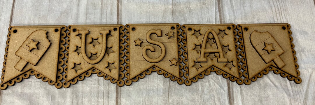 USA Patriotic Banner, DIY Kit, Craft Kit, Banner, USA, Red White and ...