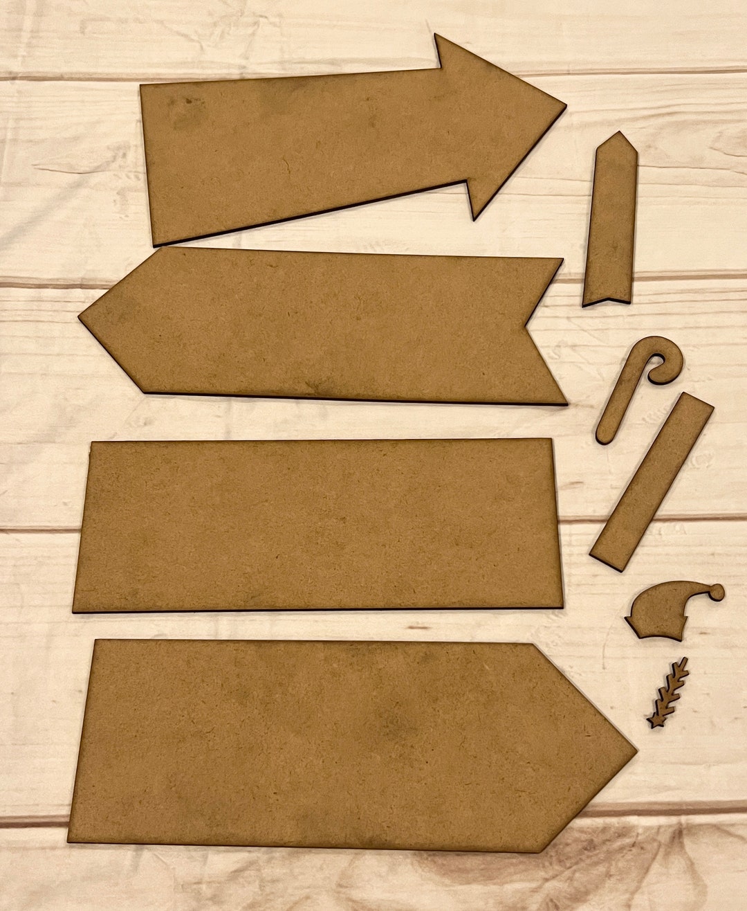 DIY Christmas Directional Sign, DIY Kit, Craft Kit, Unfinished Pieces ...
