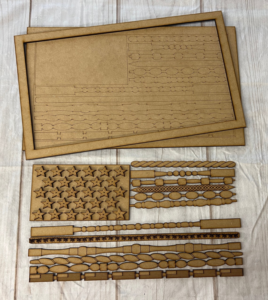 American Flag Spindle Craft Kit Flag USA DIY Kit MDF - Etsy