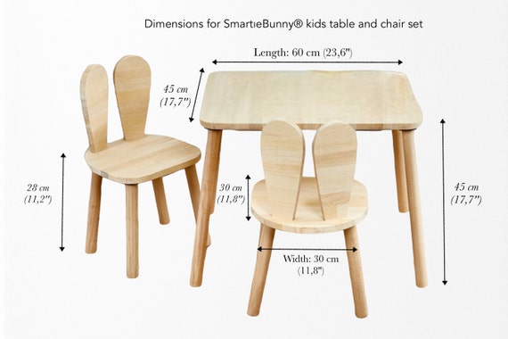Wooden White Kids Table and Chair Set montessori Activity Table and Chair Set rabbit Wooden Chair for Kid wooden Toddler Table gift for Kid Etsy Canada