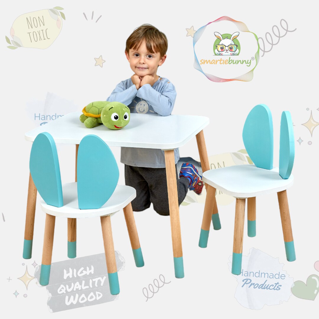Wooden Kids Sensory Table and Chair Set Montessori Toddler Furniture ...