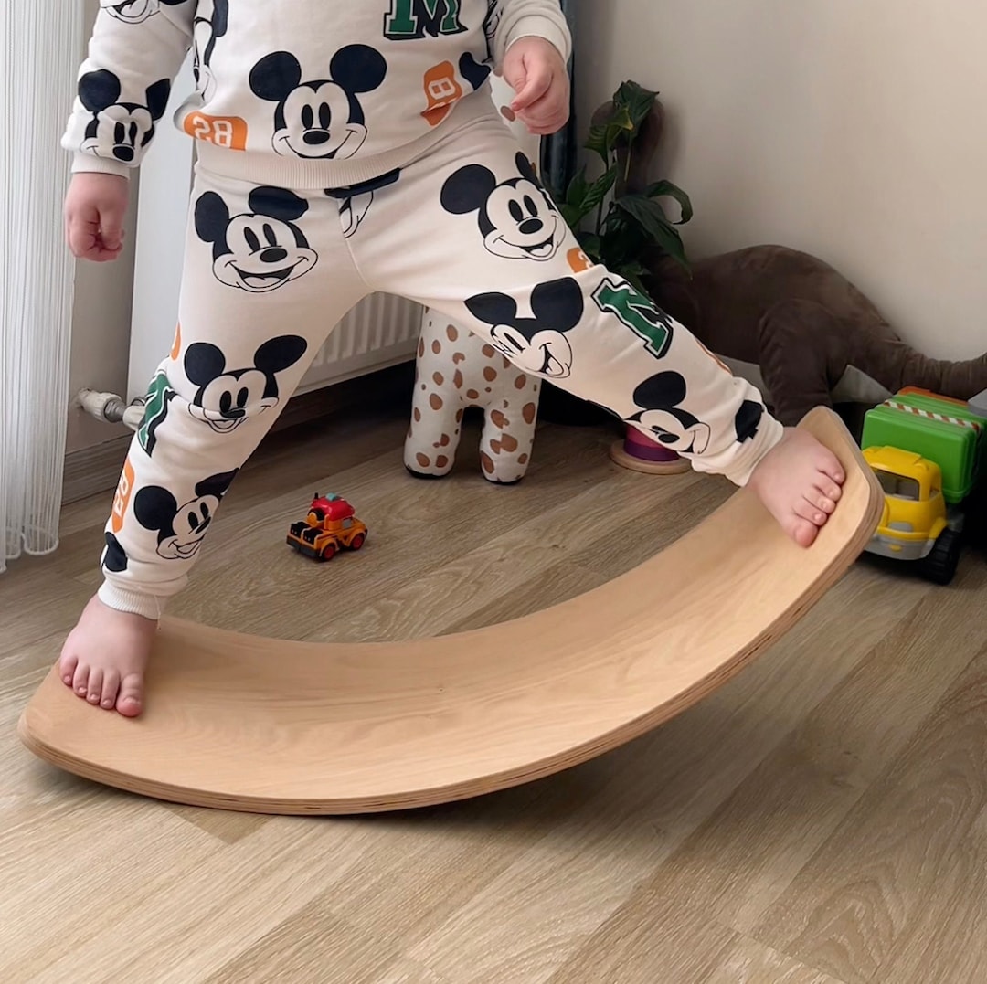 Montesori Wooden Balance Board-waldorf Wobbel Board-wooden Seesaw ...