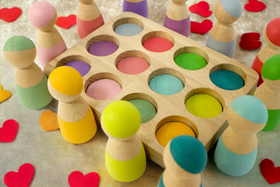 Wooden Peg Dolls Supplies-montessori Material-toddler Open Ended Toys ...
