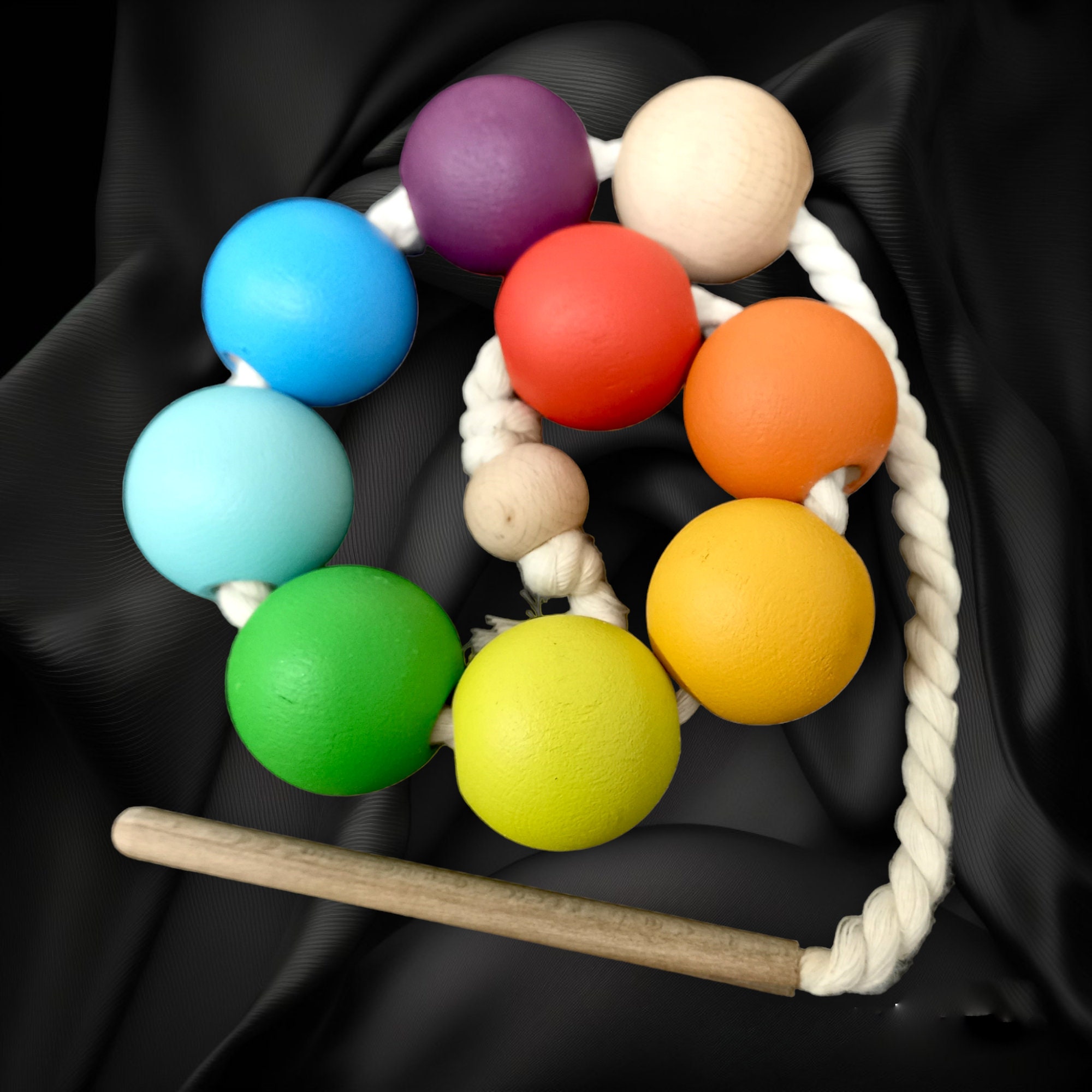 Wood Lacing Toyrainbow Sorting Giftthreading Toy - Etsy