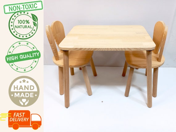 Handmade Wooden Kids Sensory Table and Chair Set to Bring Montessori Learning at Your Kids Room. Small Kids Desk and Chair for Children Etsy UK