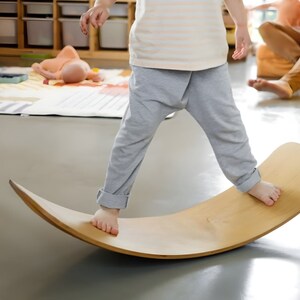 Montessori Wooden Balance Board for Kids-curved Wobble Balancing Board ...
