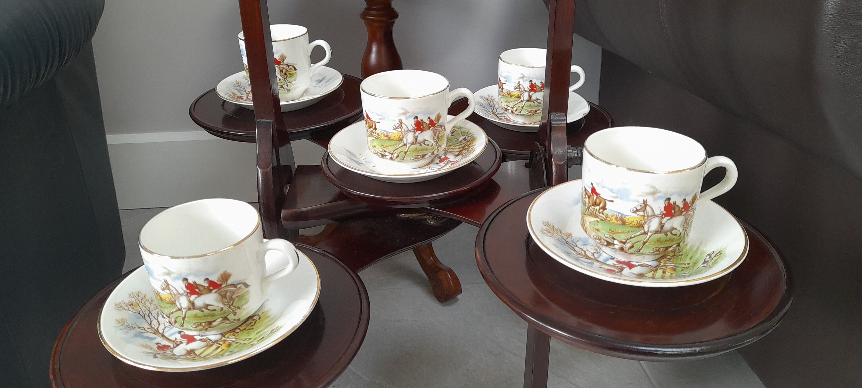 Arklow Pottery tally Ho Pattern Coffee Set, 6 Cups and 5 Saucers - Etsy ...