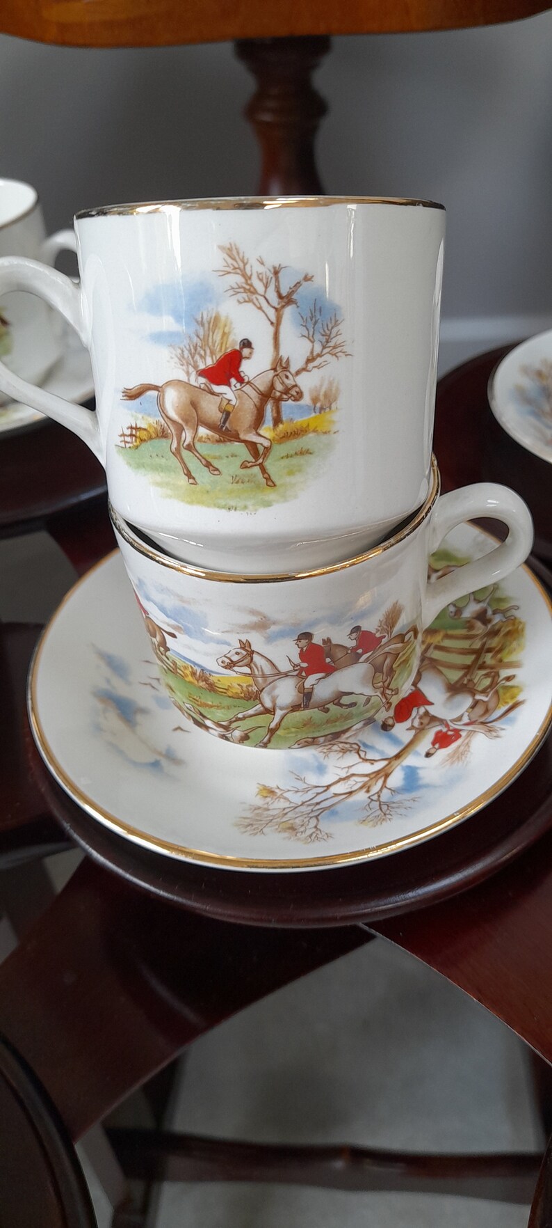 Arklow Pottery tally Ho Pattern Coffee Set, 6 Cups and 5 Saucers - Etsy ...