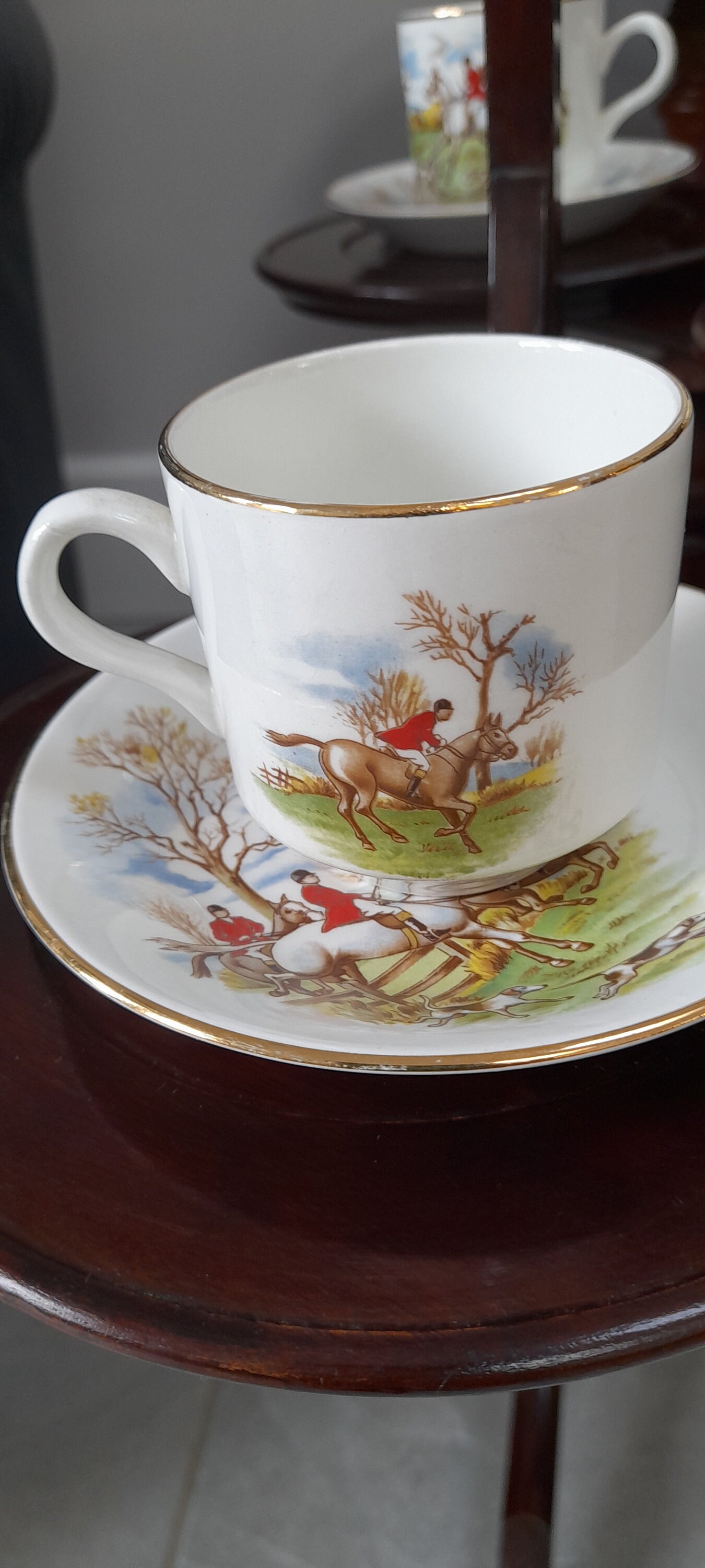 Arklow Pottery tally Ho Pattern Coffee Set, 6 Cups and 5 Saucers - Etsy ...