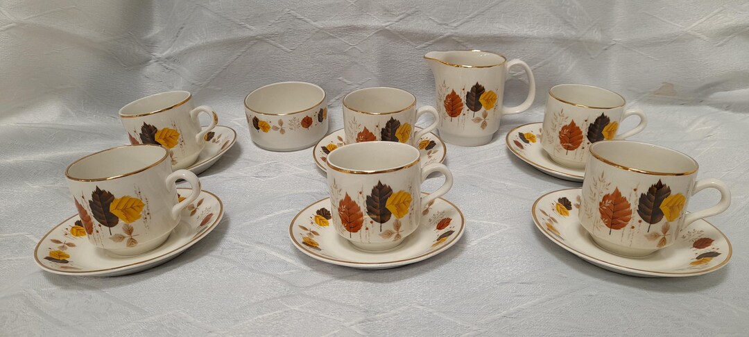 Arklow Pottery Coffee Set, Autumn Leaf Pattern - Etsy