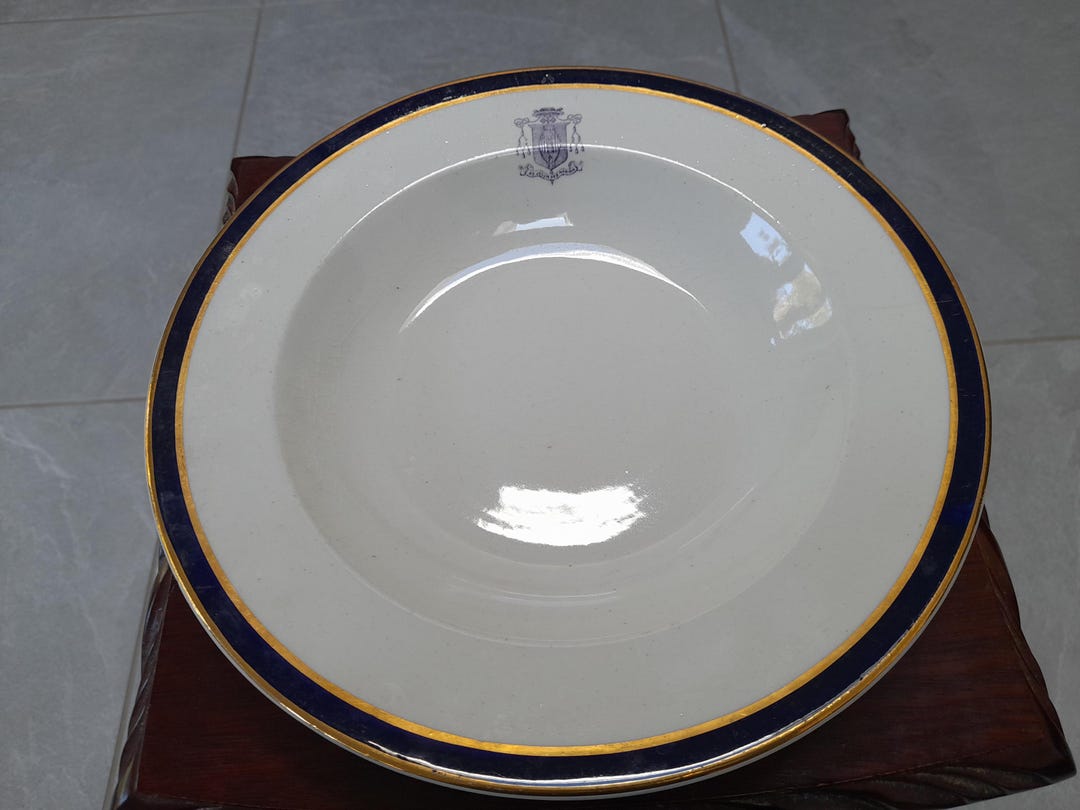 Belleek Pottery, 2nd Black Mark, Soup Bowl With Crest - Etsy