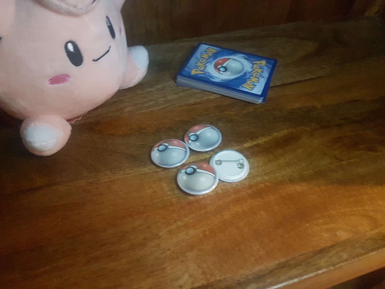 Upcycled Pokemon Card Pokeball Button Badge Set of 4 - Etsy