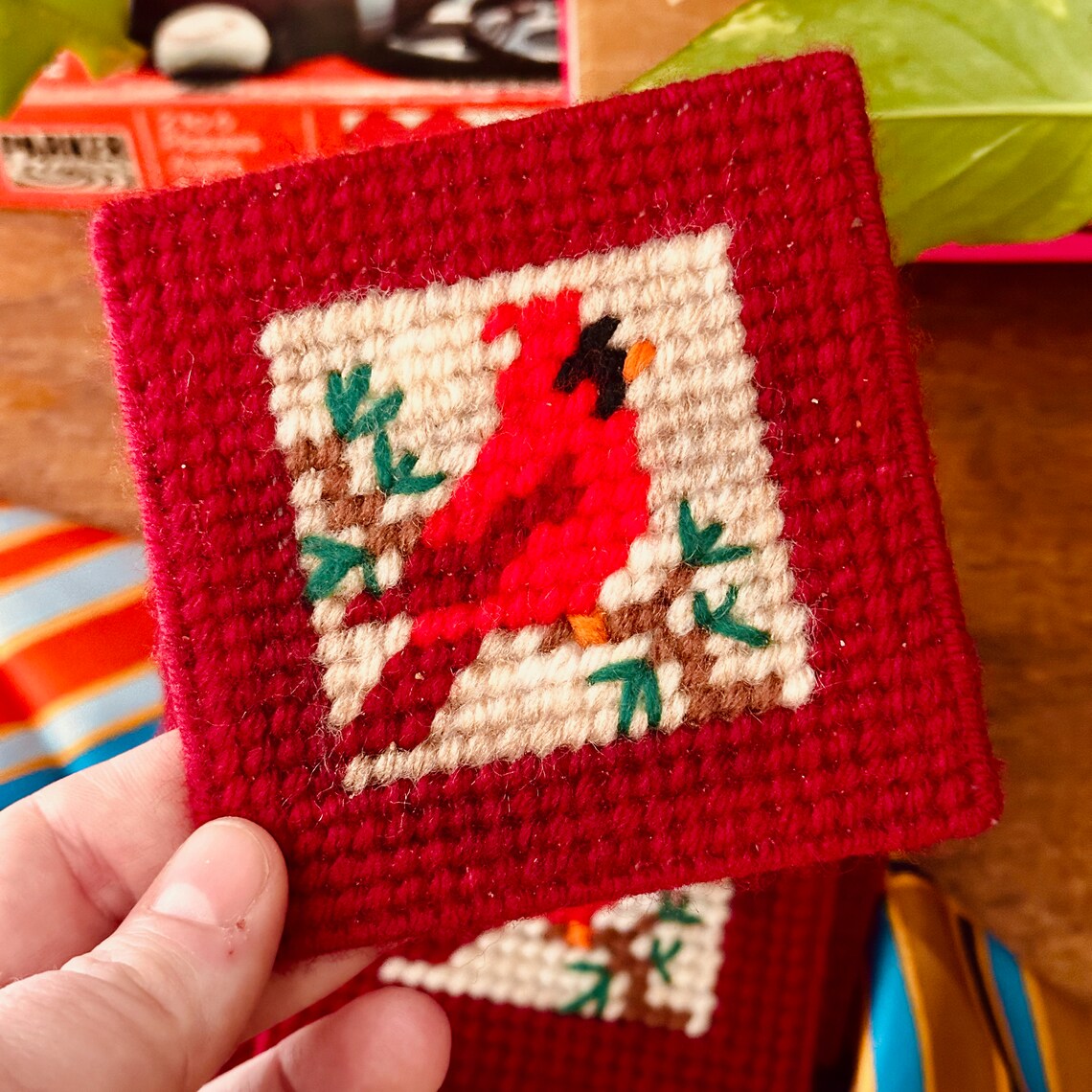 Red Cardinal Plastic Canvas Coasters - Etsy
