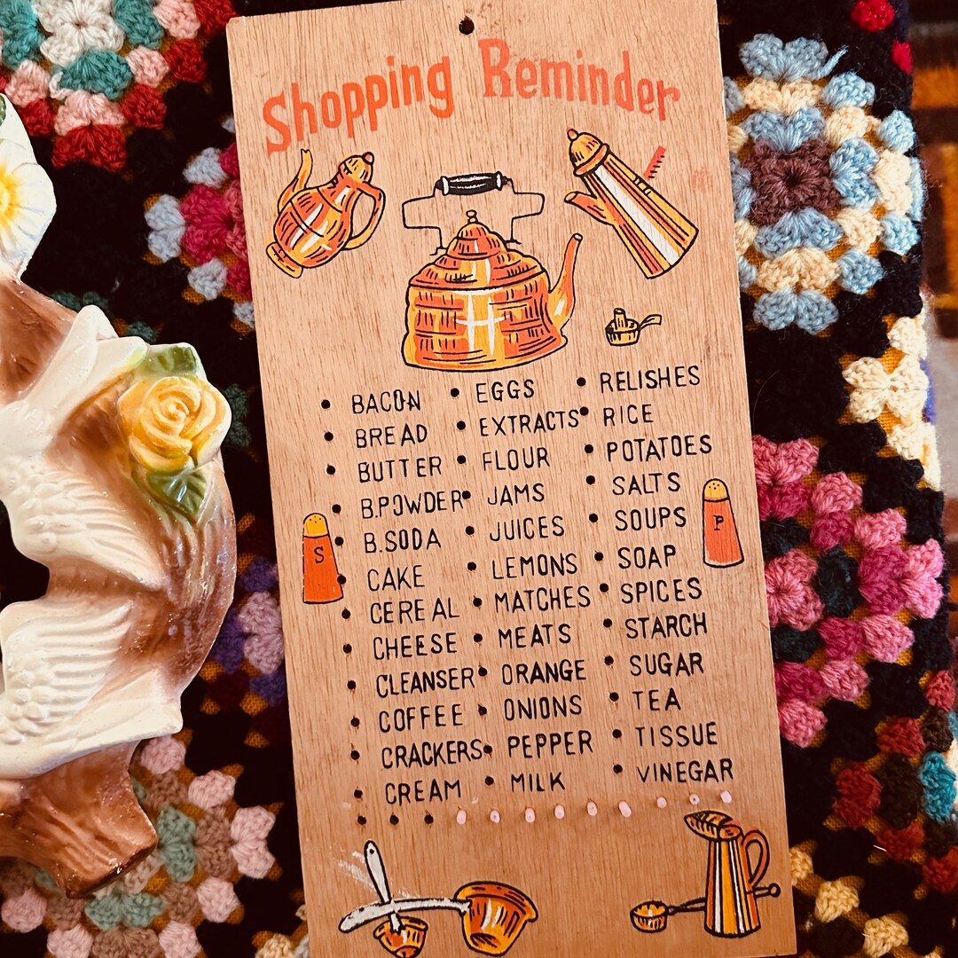 Vintage 1960s Shopping Reminder Sign - Etsy