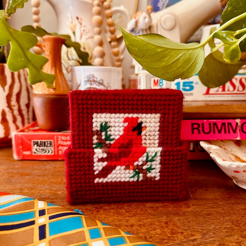 Red Cardinal Plastic Canvas Coasters - Etsy