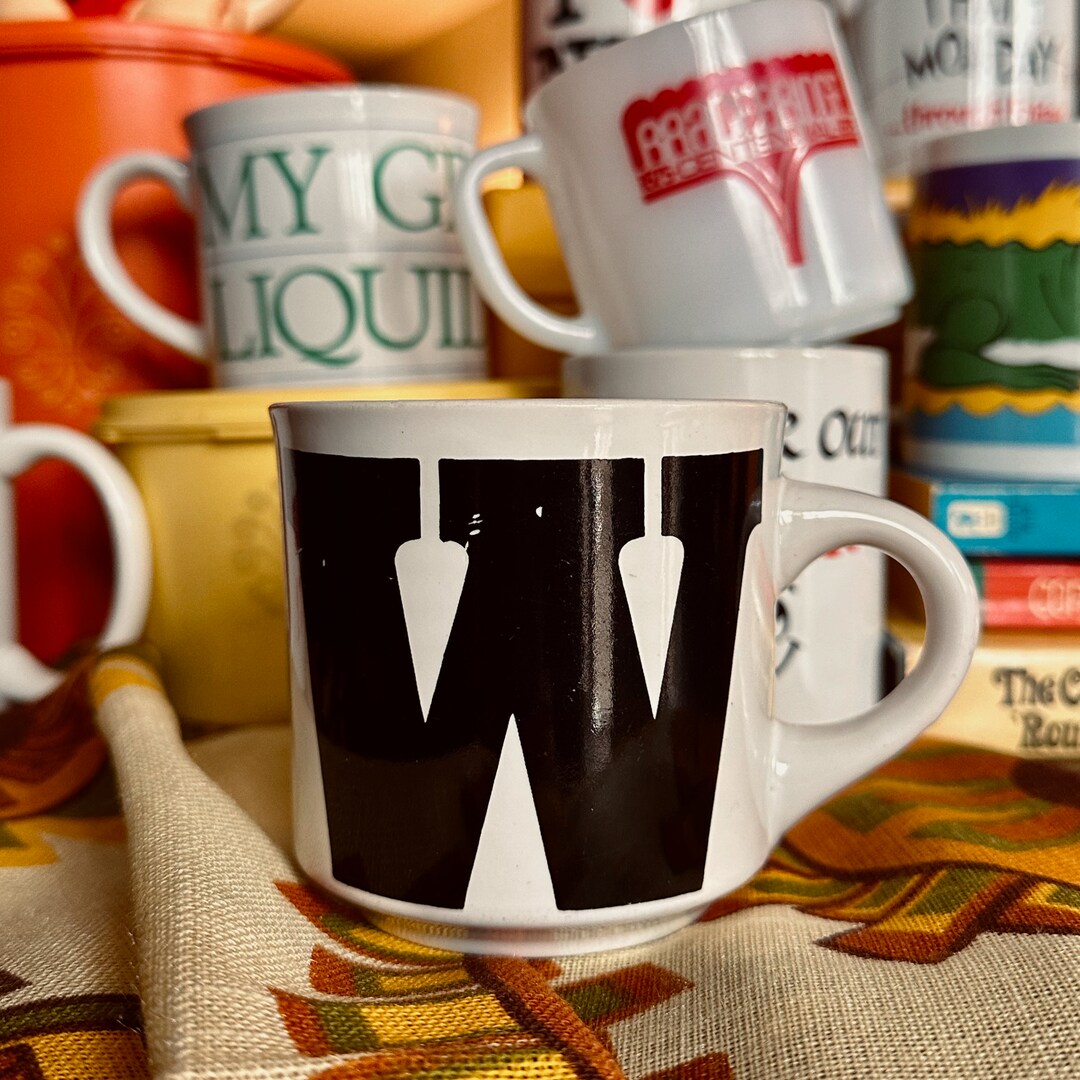 Vintage 1970s Letter W Mug - Etsy