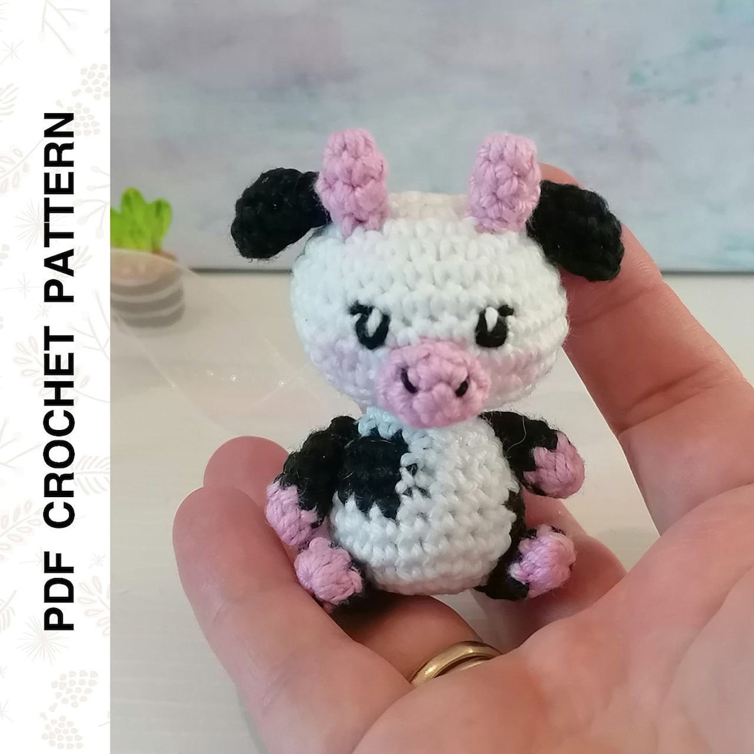 Crochet PATTERN Toy Cow Cute Mini Amigurumi, Small Crochet Animal ...