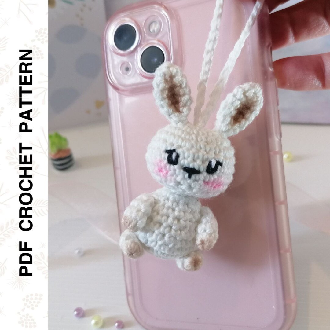 Crochet PATTERN Keychain Bunny Amigurumi Rrabbit • PDF in English by ...