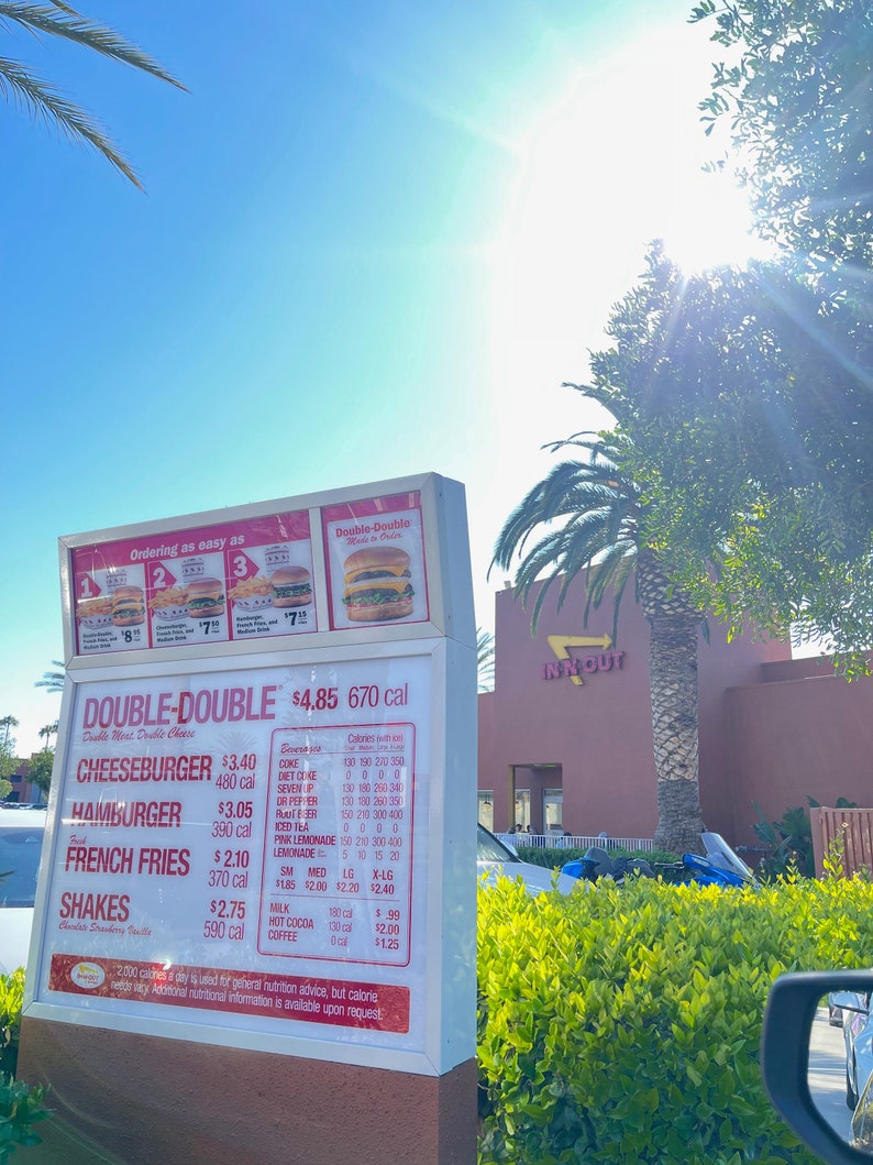 In-n-out, California, Burgers, Fries, Drive-thru, Menu, Sun, Food ...