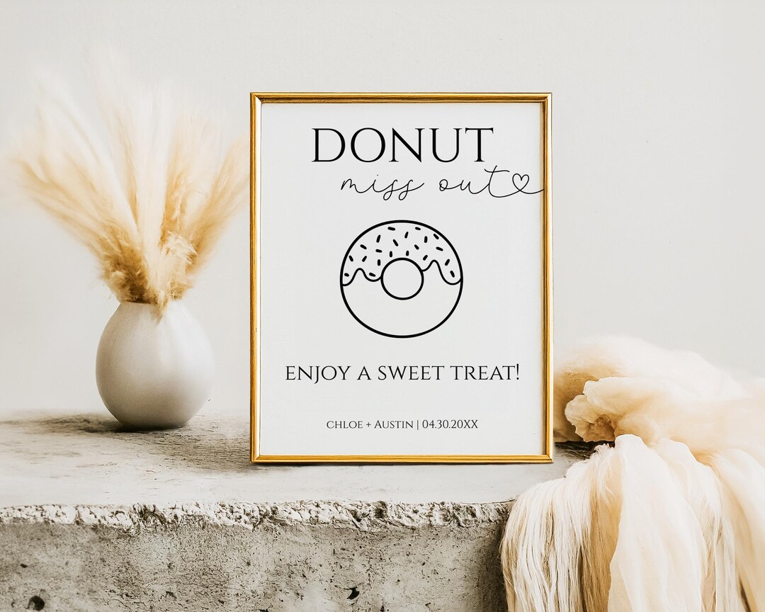 Wedding Donut Sign Template, Donut Sign for Wedding, Modern Wedding Donut Sign, Minimalist ...
