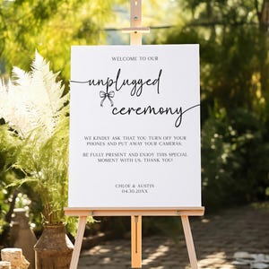 Wedding Unplugged Sign Template, Modern Unplugged Template, Minimalist ...