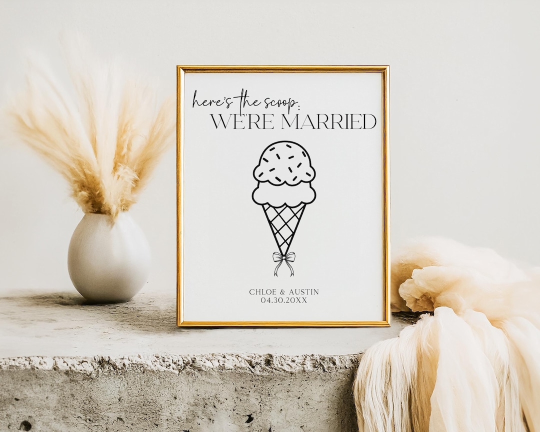 Wedding Ice Cream Sign, Ice Cream Sign Template, Ice Cream Wedding Sign ...