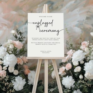 Wedding Unplugged Sign Template, Modern Unplugged Template, Minimalist ...