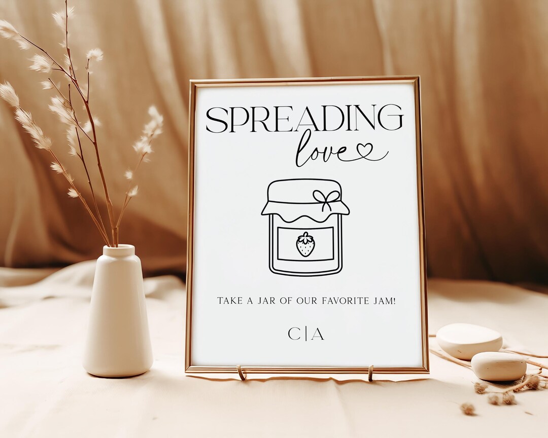 Wedding Jam Sign Template, Jam Favor Sign for Wedding, Modern Wedding ...