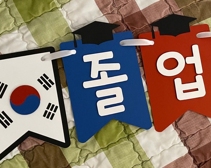 Korean Graduation Banner, Korean Banner, Graduation Banner, Korean Flag ...