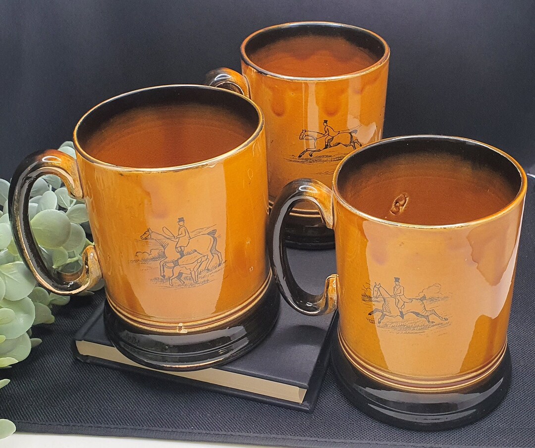 Vintage Set of 6/six ye Olde Coaching & Hunting Days Ceramic Mug ...