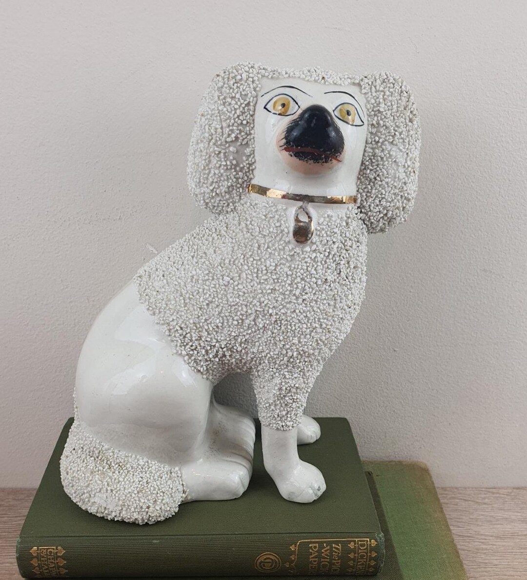 A Single Victorian Confetti Style Staffordshire Poodle Dog, Mantel Dog ...